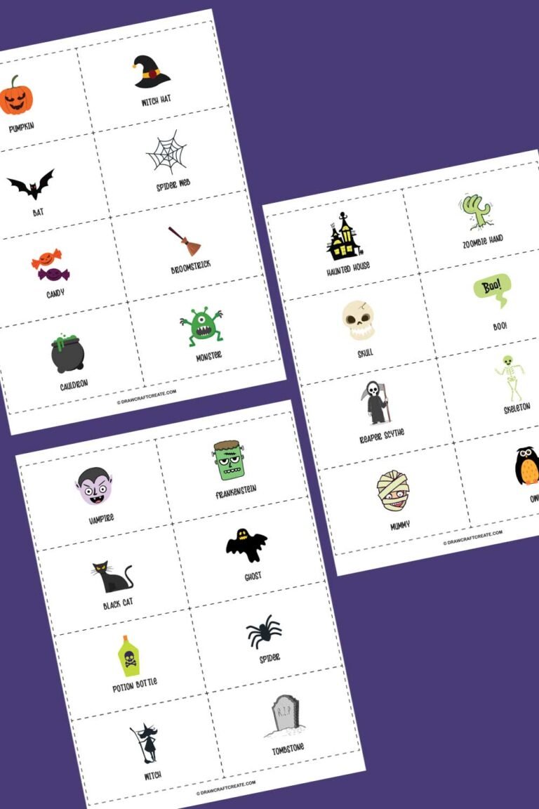 Free Printable Halloween Bingo Game - Draw Craft Create