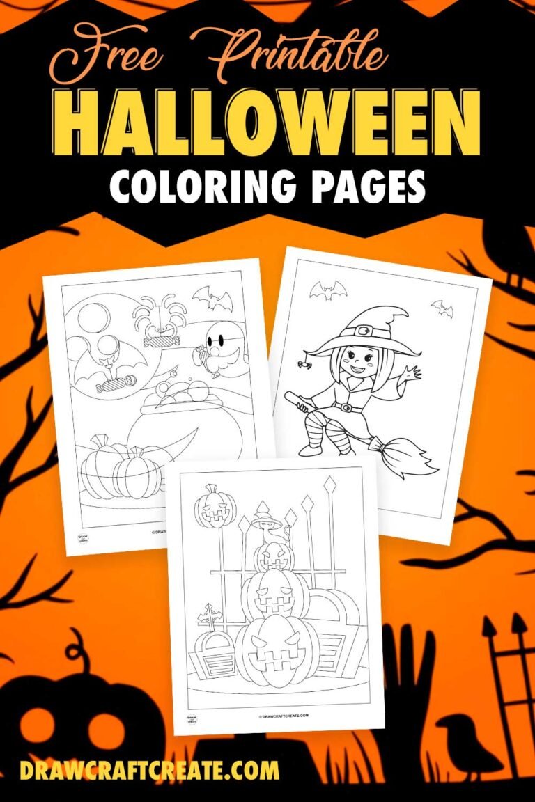 Free Printable Halloween Coloring Pages - Draw Craft Create