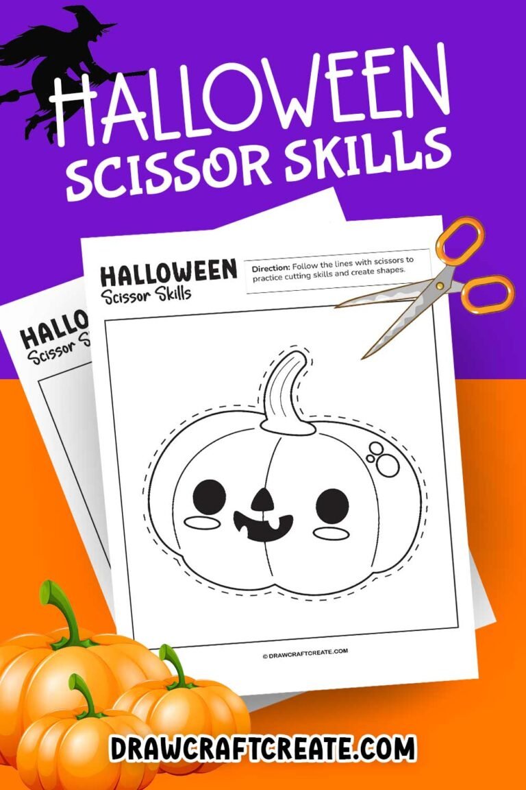 Free Printable Halloween Scissor Skills - Draw Craft Create