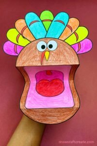 Free Printable Thanksgiving Turkey Puppets - Draw Craft Create