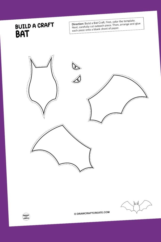 Free Printable Build A Bat Craft - Draw Craft Create