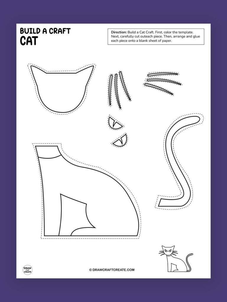 Free Printable Build A Cat Craft - Draw Craft Create