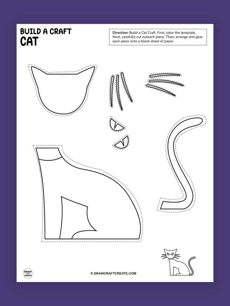 Free Printable Build A Cat Craft - Draw Craft Create