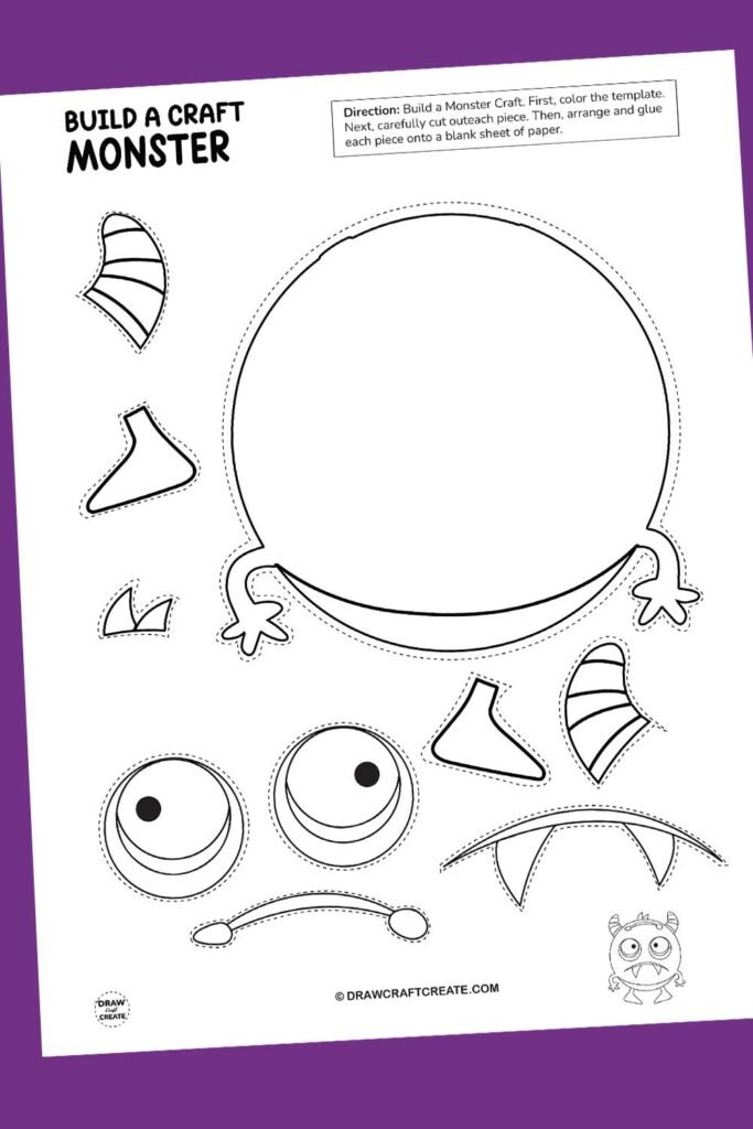 Free Printable Build A Monster Craft - Draw Craft Create