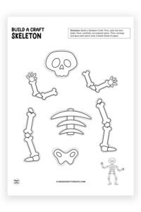 Free Printable Build A Skeleton Craft - Draw Craft Create