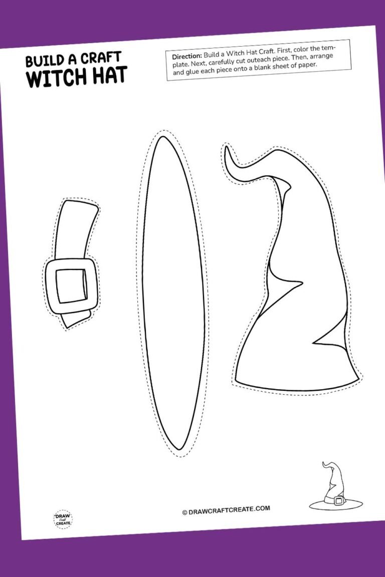 Free Printable Build A Witch Hat Craft - Draw Craft Create