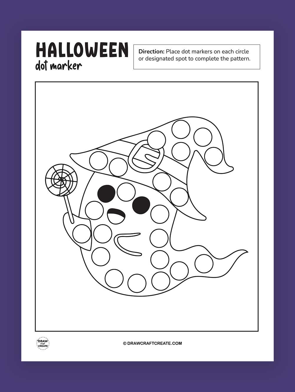 Free Printable Halloween Dot Marker - Draw Craft Create