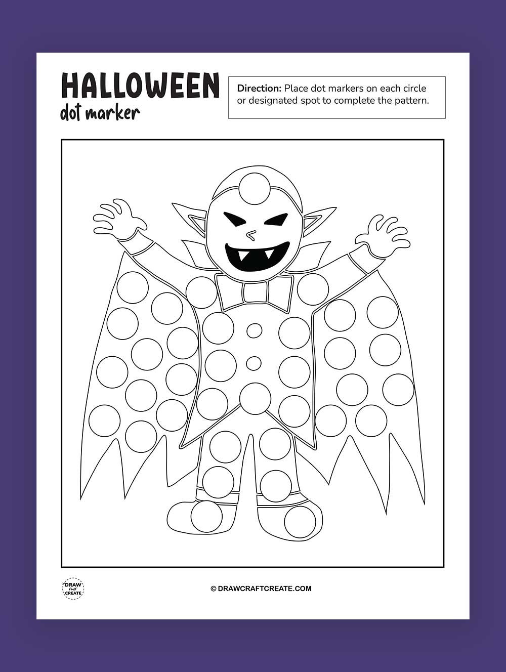 Free Printable Halloween Dot Marker - Draw Craft Create