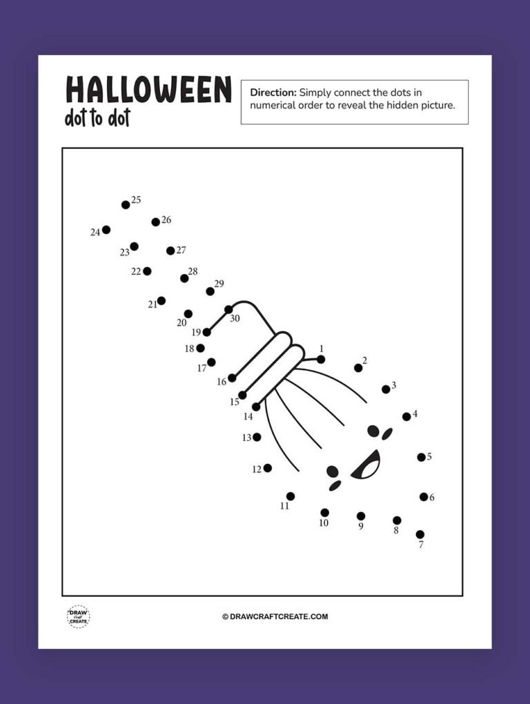 Free Printable Halloween Dot To Dot - Draw Craft Create