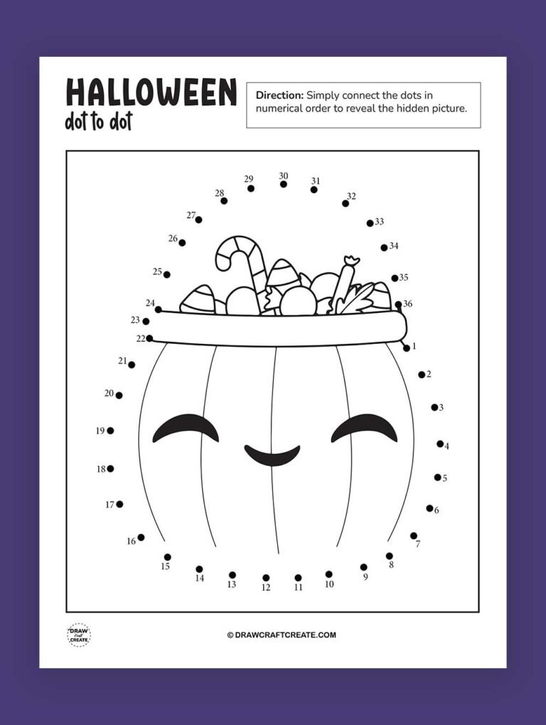Free Printable Halloween Dot To Dot - Draw Craft Create