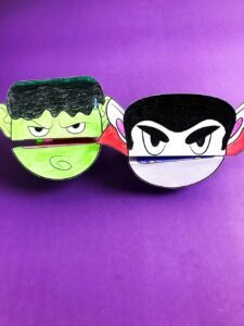 Free Printable Halloween Puppets (Frankenstein, Vampire) - Draw Craft ...