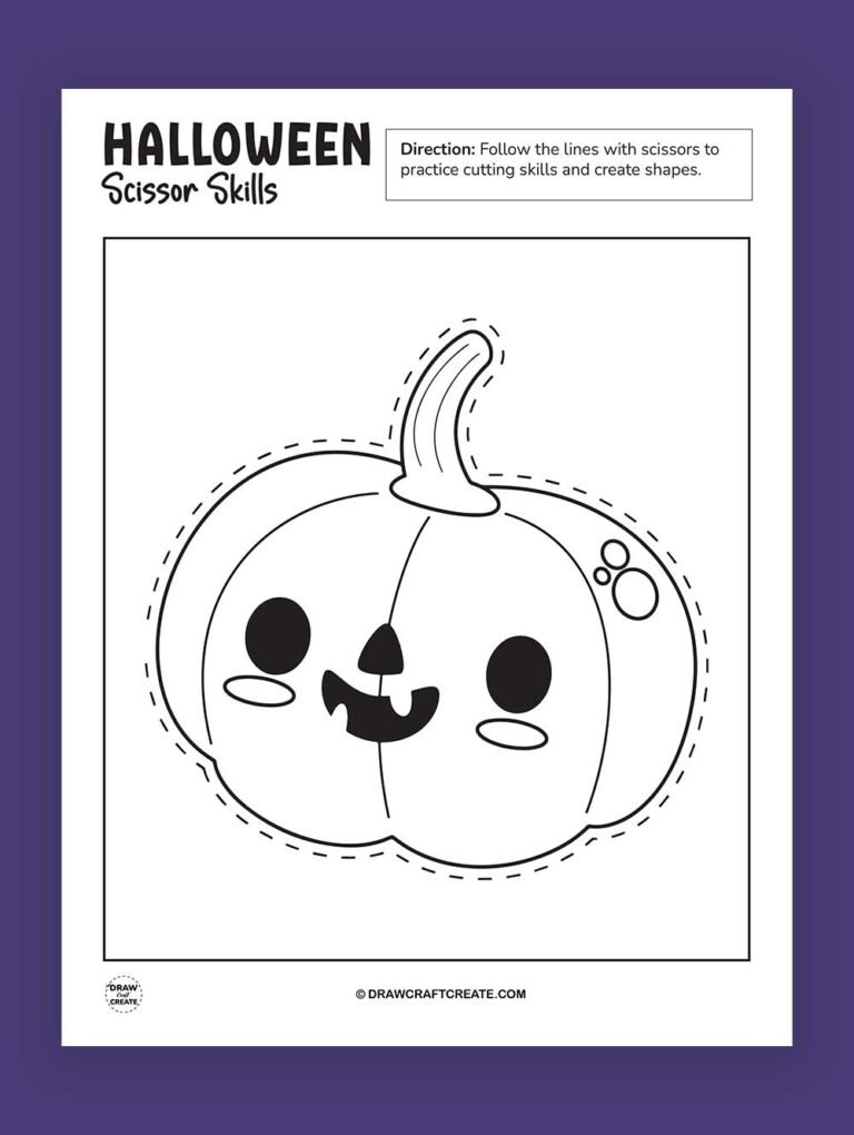 Free Printable Halloween Scissor Skills - Draw Craft Create