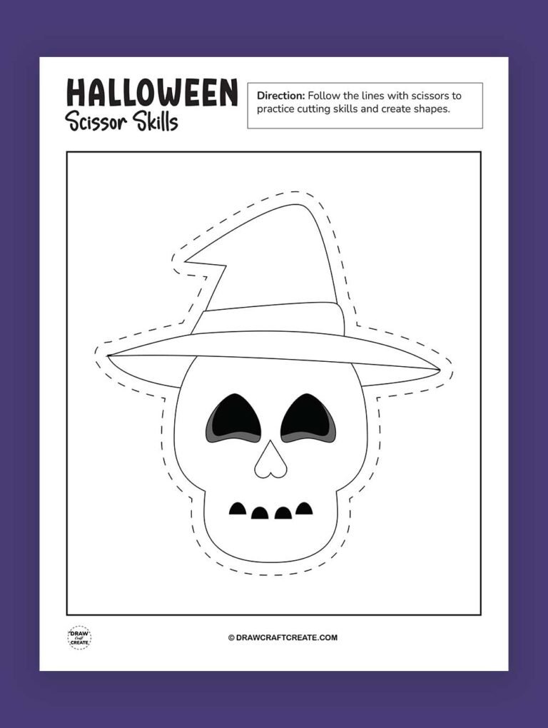 Free Printable Halloween Scissor Skills - Draw Craft Create
