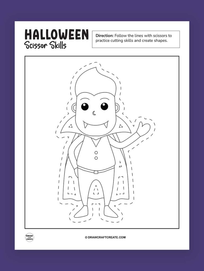 Free Printable Halloween Scissor Skills - Draw Craft Create