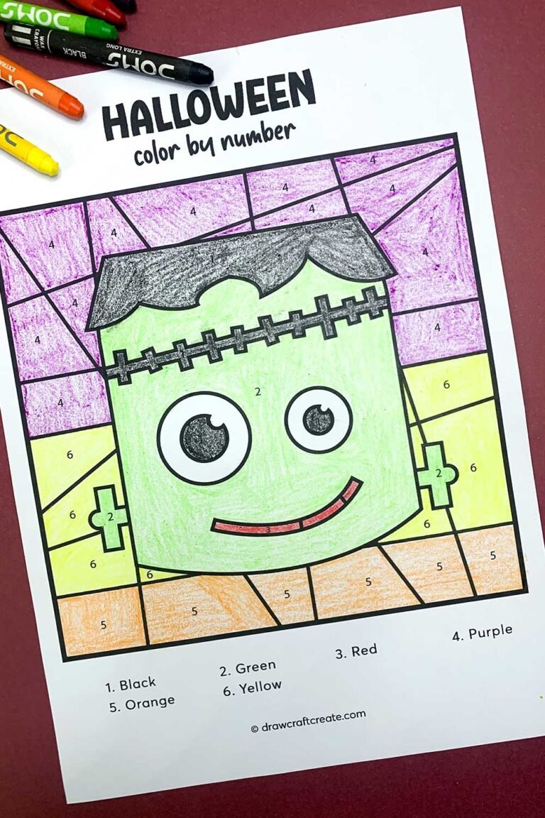 Free Printable Halloween Color By Number - Draw Craft Create