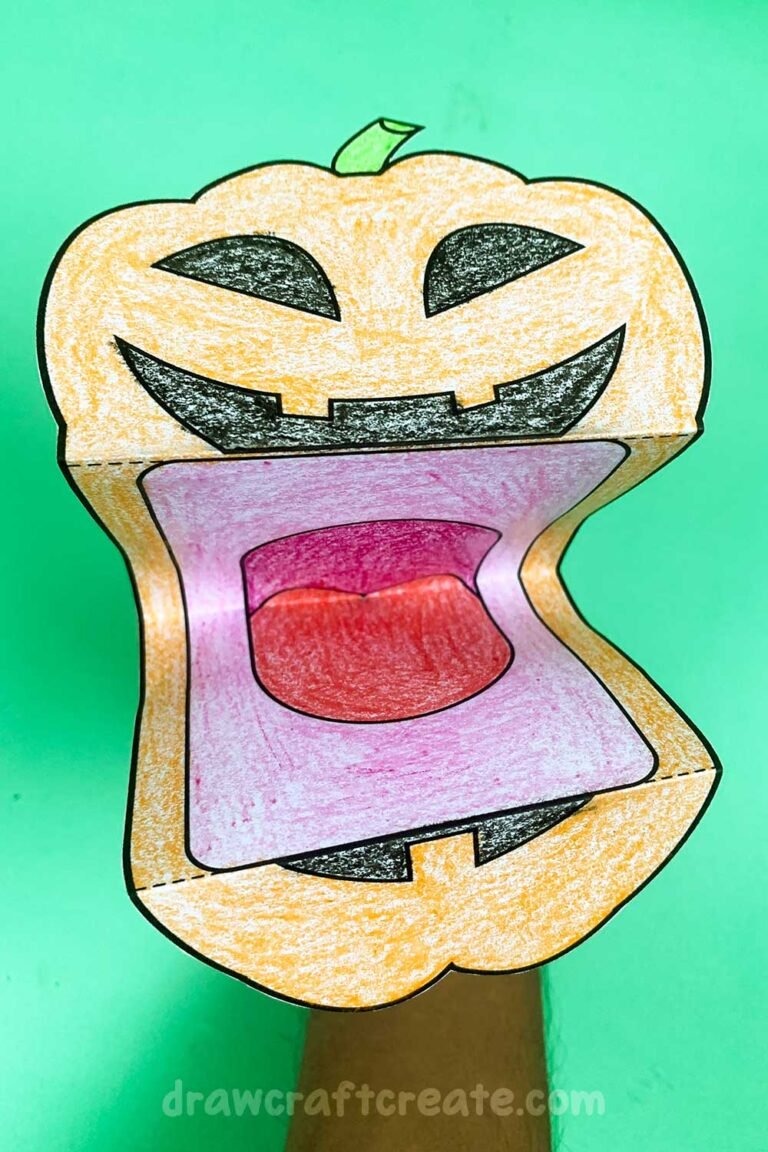 Free Halloween Puppets Printable (Pumpkin, Cat, Monster) - Draw Craft ...