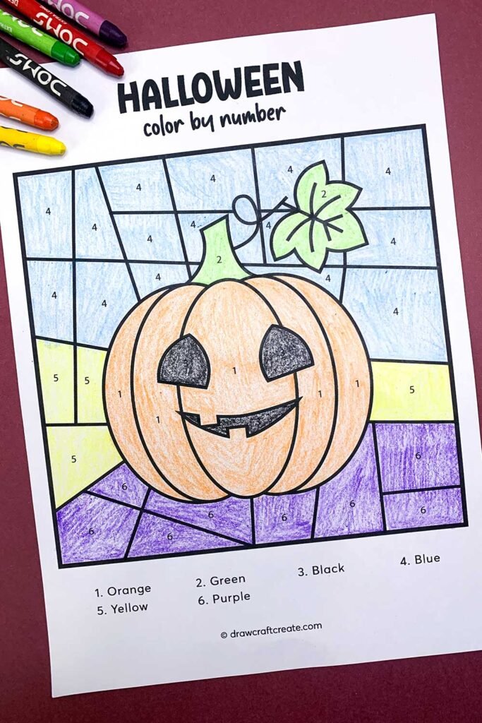 Free Printable Halloween Color By Number - Draw Craft Create