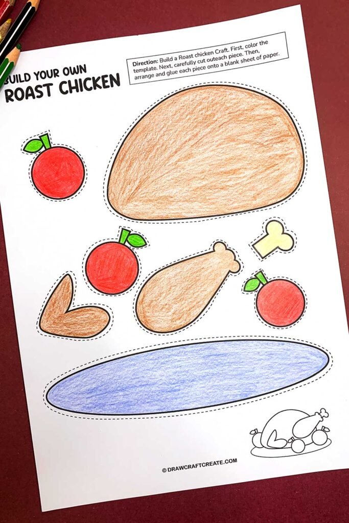 Free Printable Build A Roast Turkey - Draw Craft Create