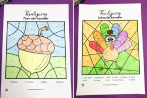 Free Printable Thanksgiving Color By Number - Draw Craft Create