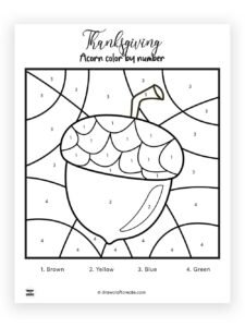 Free Printable Thanksgiving Color By Number - Draw Craft Create