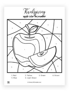 Free Printable Thanksgiving Color By Number - Draw Craft Create