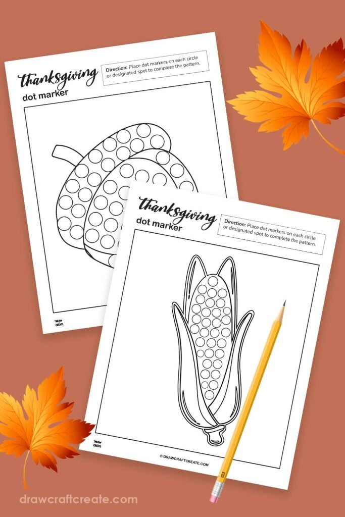 Free Printable Thanksgiving Dot Marker - Draw Craft Create