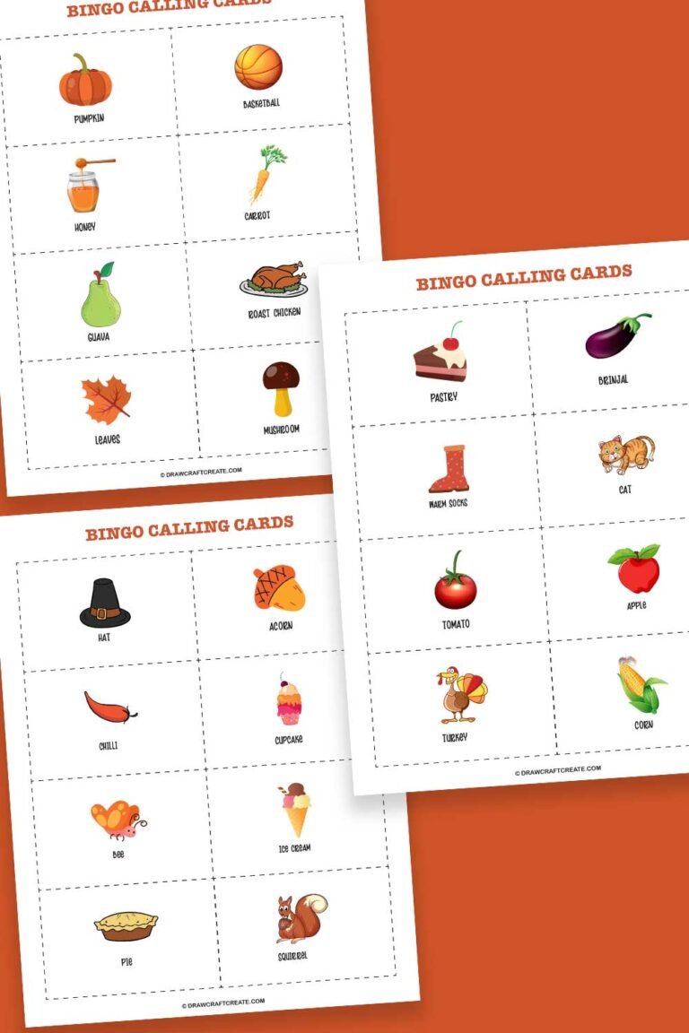 Free Printable Thanksgiving Bingo Cards - Draw Craft Create