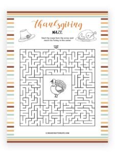 Free Printable Thanksgiving Maze - Draw Craft Create