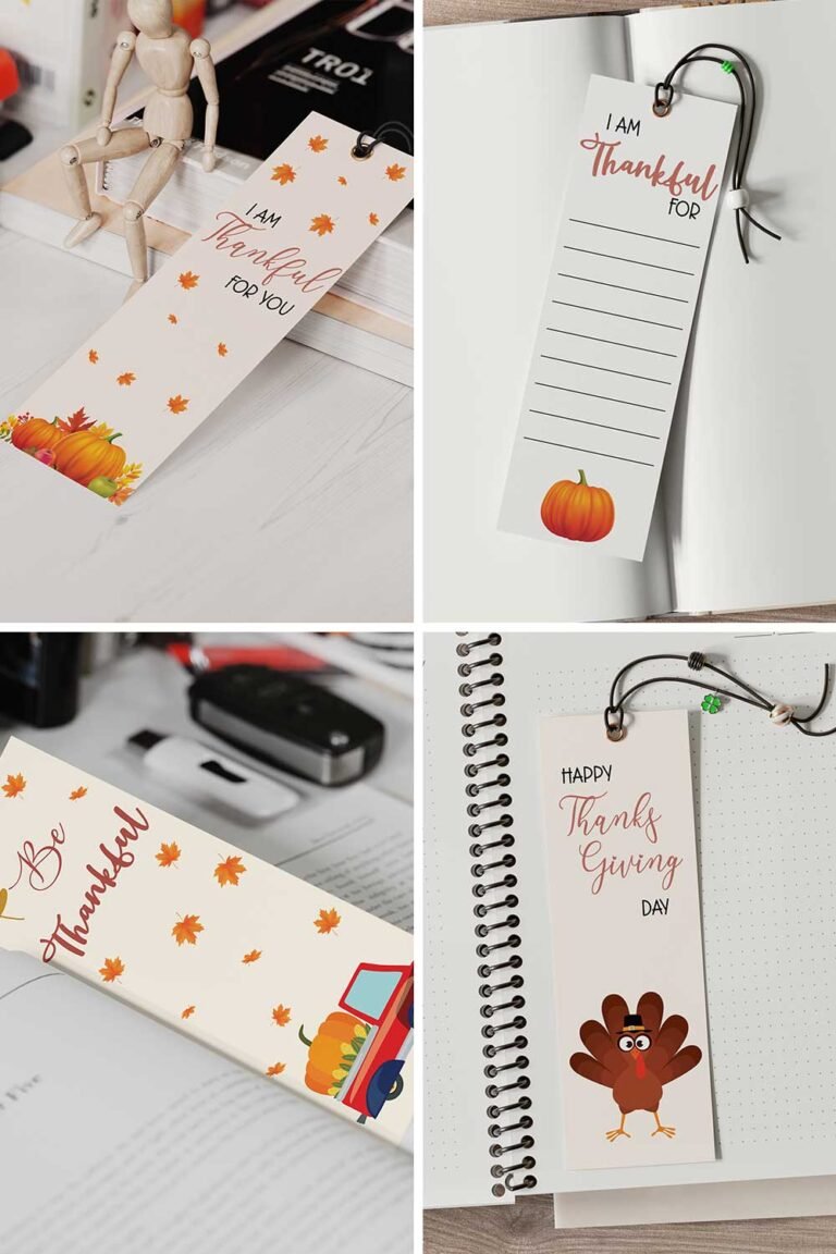 Free Printable Thanksgiving Bookmarks - Draw Craft Create