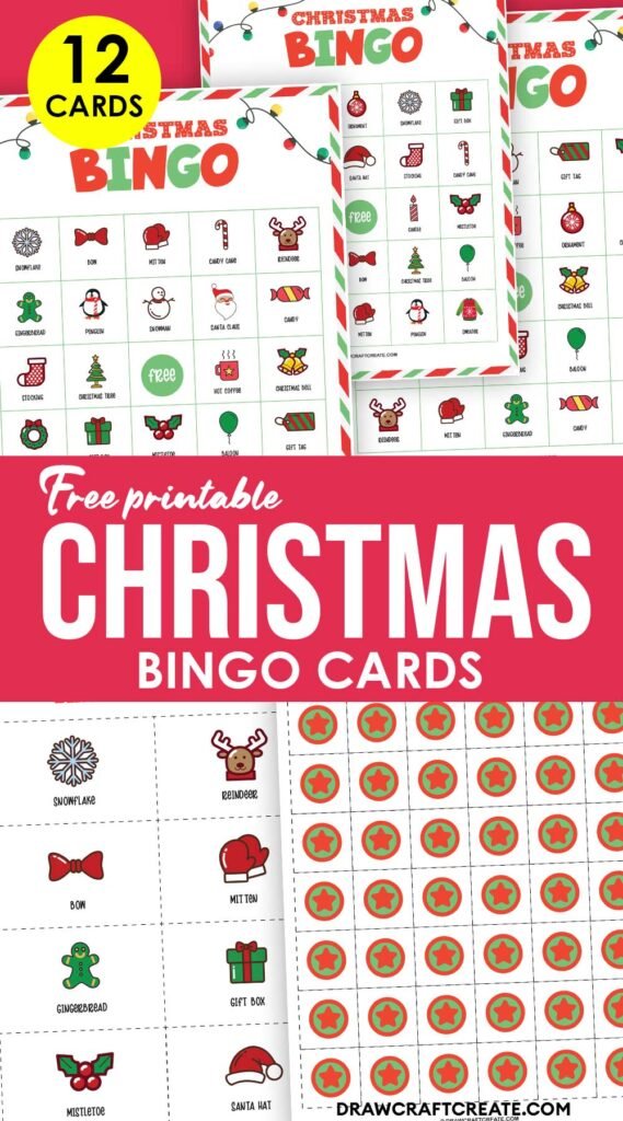 Free Printable Christmas Bingo Cards - Draw Craft Create