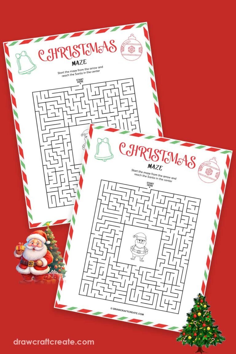 Free Printable Christmas Maze Puzzle - Draw Craft Create