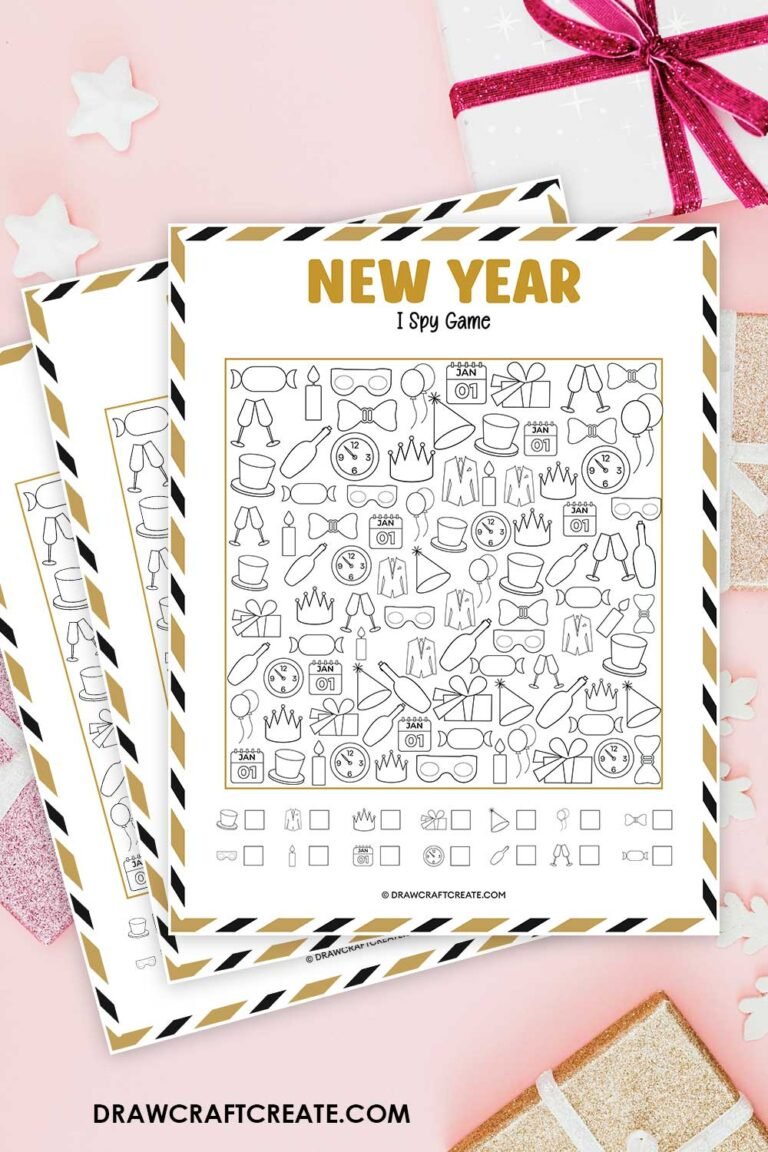Free Printable New Year I Spy Game - Draw Craft Create