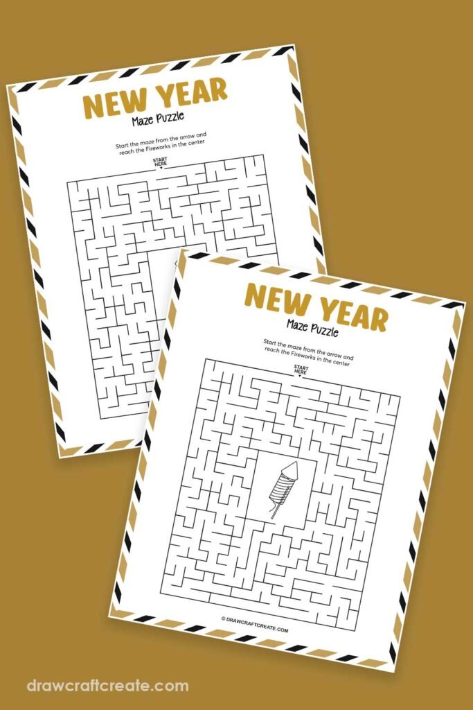 Free Printable New Year Maze Puzzle - Draw Craft Create