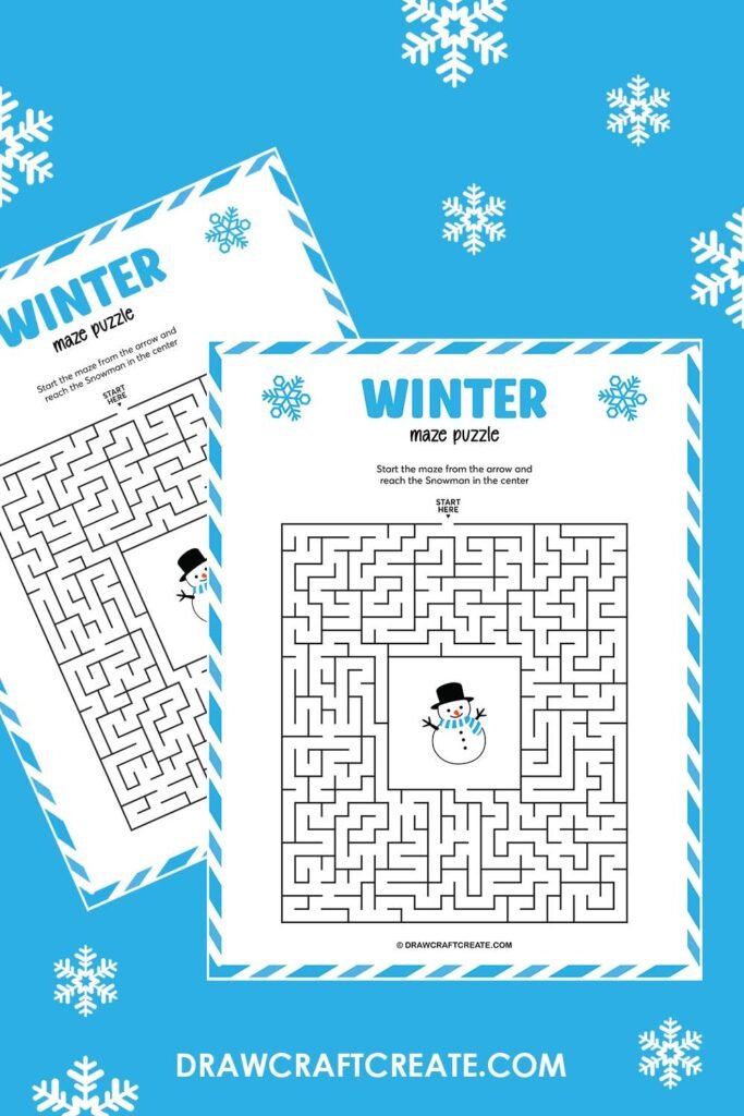 Free Printable Winter Maze Puzzle - Draw Craft Create