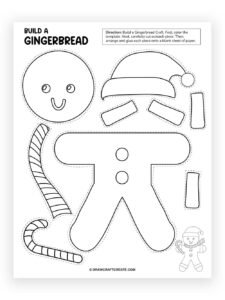 Free Printable Build a Gingerbread Craft - Draw Craft Create