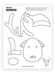 Free Printable Build a Reindeer Craft - Draw Craft Create