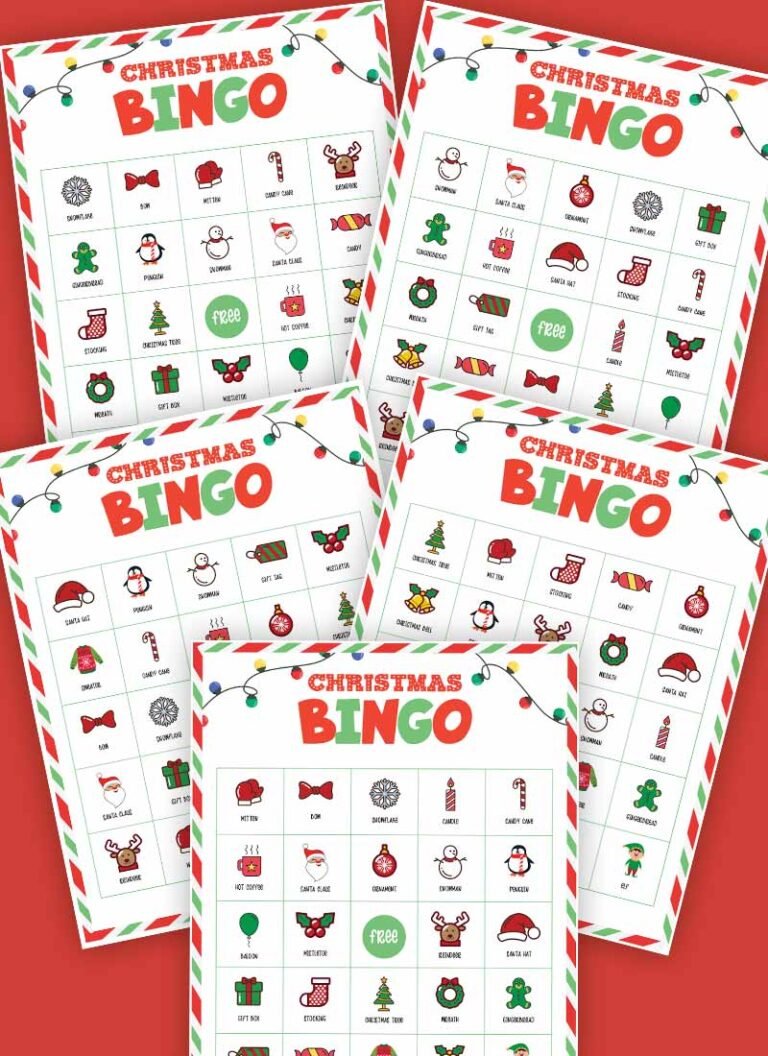 Free Printable Christmas Bingo Cards - Draw Craft Create