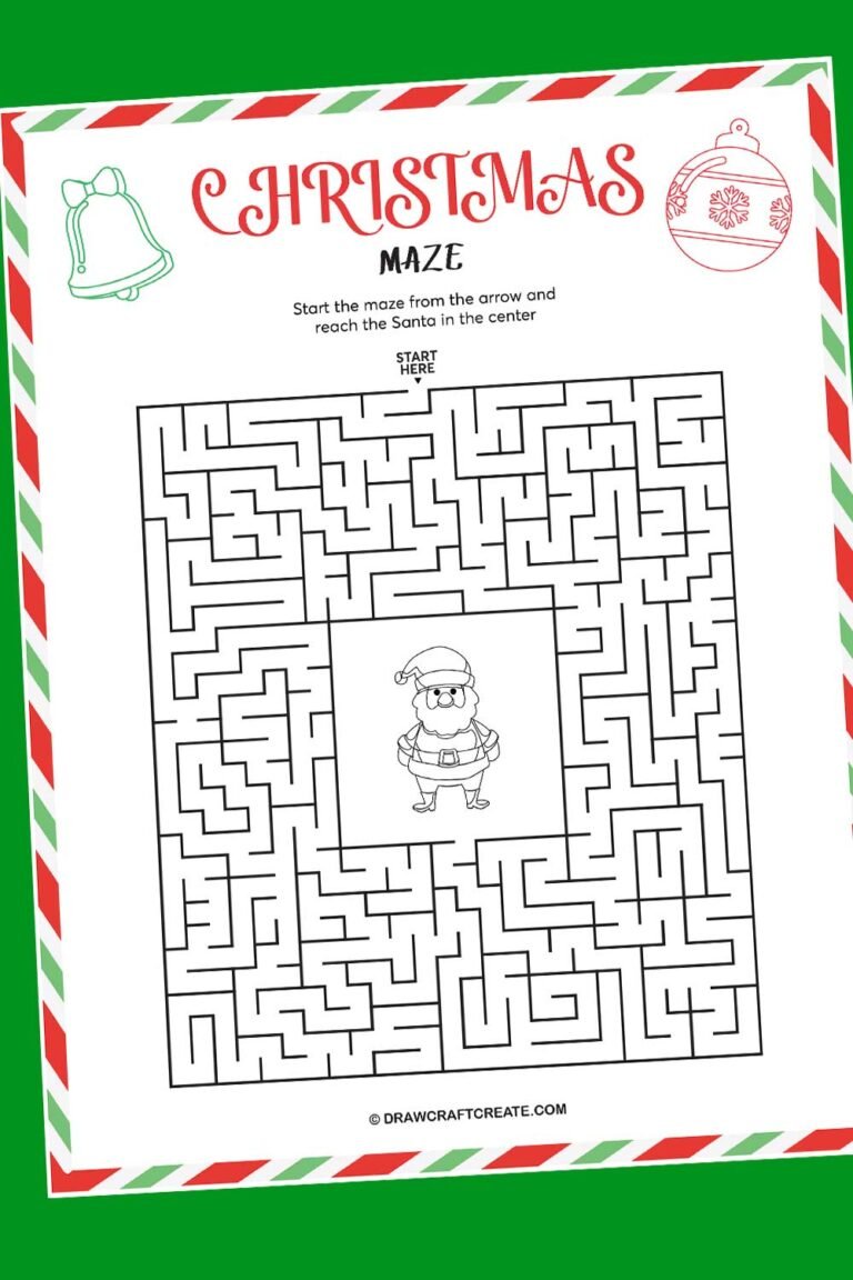 Free Printable Christmas Maze Puzzle - Draw Craft Create