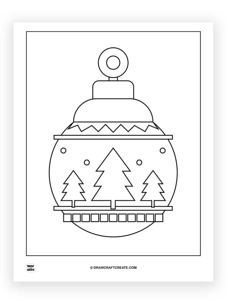 Free Printable Christmas Ornament Coloring Pages - Draw Craft Create
