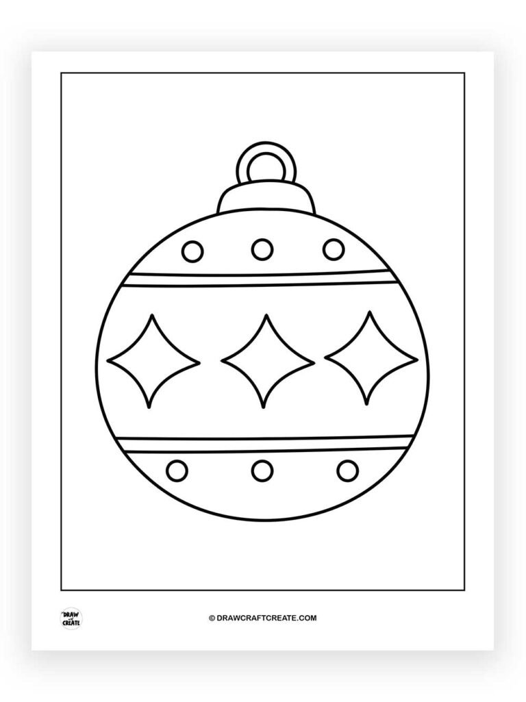 Free Printable Christmas Ornament Coloring Pages - Draw Craft Create