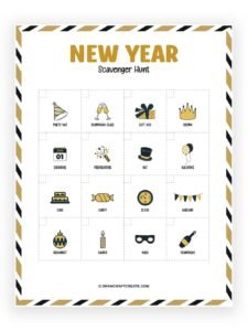 Free Printable New Year Scavenger Hunt - Draw Craft Create