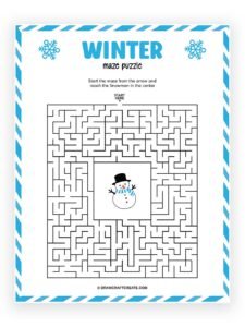 Free Printable Winter Maze Puzzle - Draw Craft Create