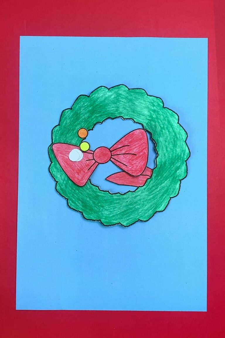 Free Printable Build a Wreath Craft - Draw Craft Create