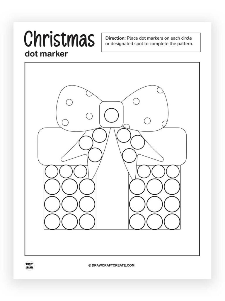 Free Printable Christmas Dot Marker - Draw Craft Create