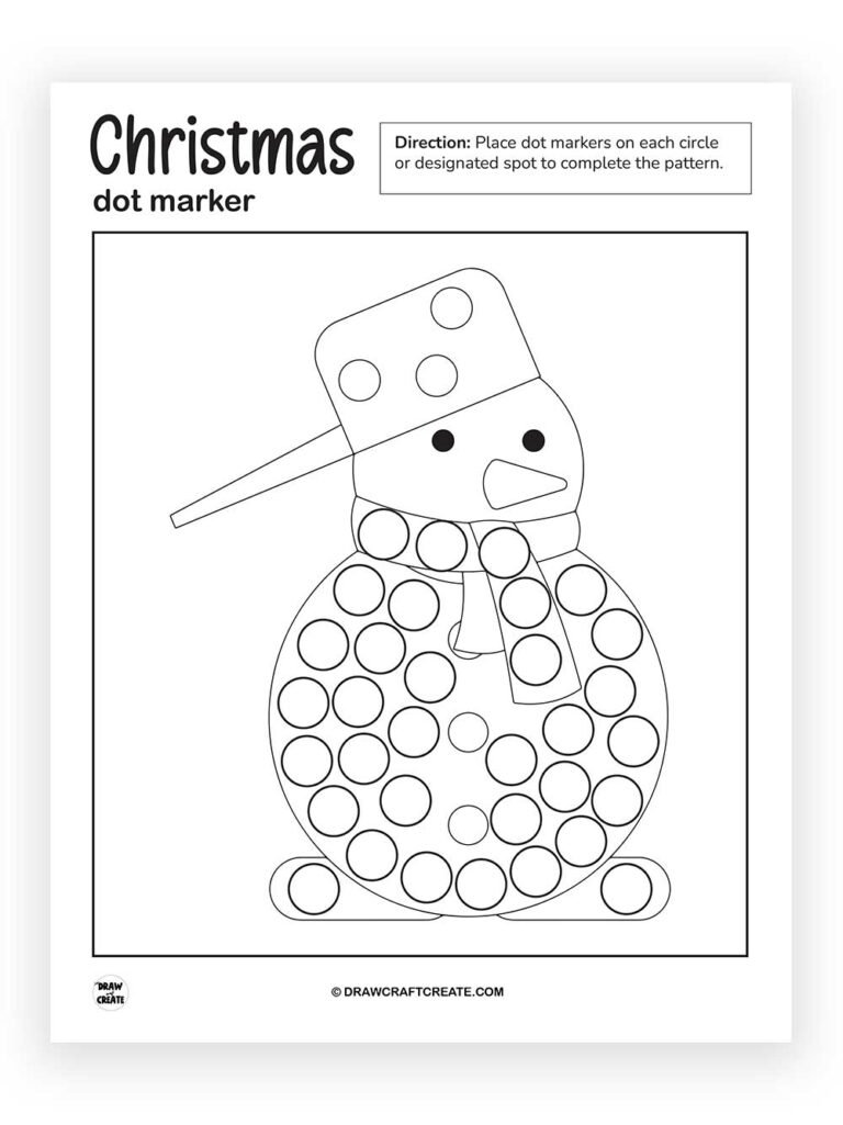 Free Printable Christmas Dot Marker - Draw Craft Create