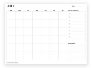 Free Printable Blank Calendars (Vertical, Landscape) - Draw Craft Create