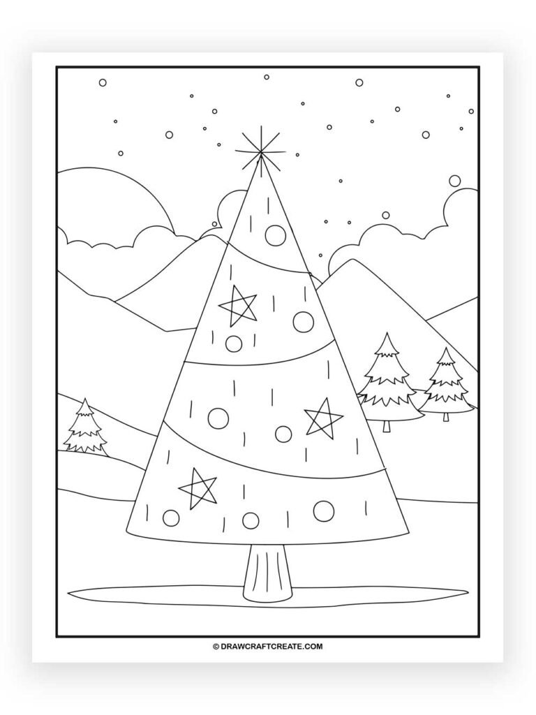 Free Printable Christmas Tree Coloring Pages - Draw Craft Create