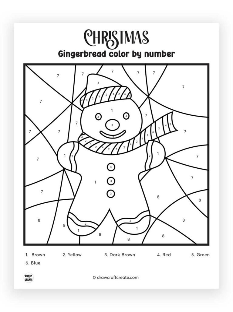 Free Printable Christmas Color By Number Coloring Pages - Draw Craft Create