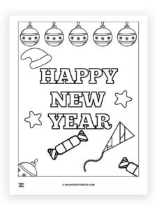 Free Printable New Year Coloring Pages - Draw Craft Create