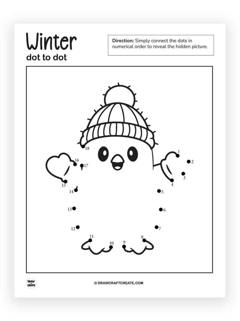 Free Printable Winter Dot To Dot Pages - Draw Craft Create